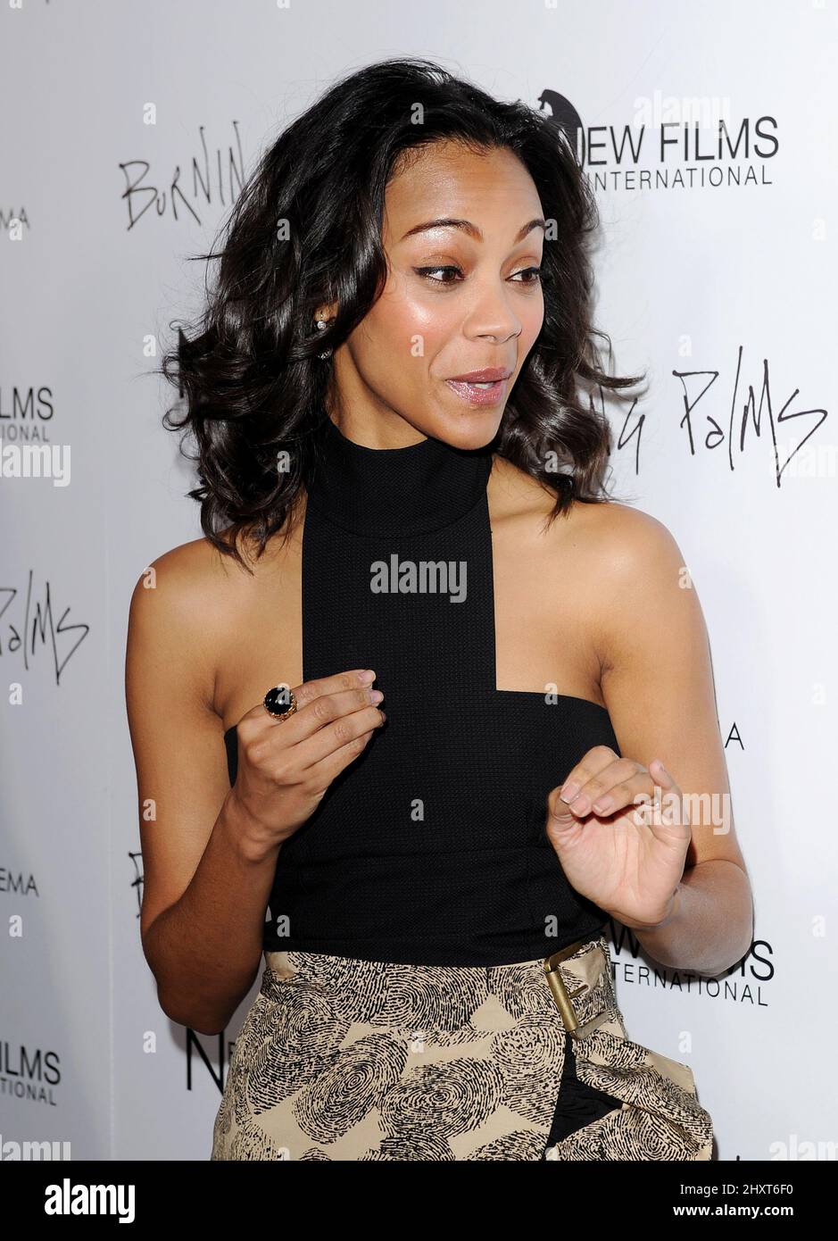Zoe Saldana at the Los Angeles Premiere of "Burning Palms" at the ...