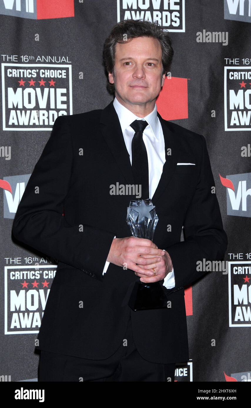 Colin Firth in the press room at the 16th Annual Critics' Choice Movie ...