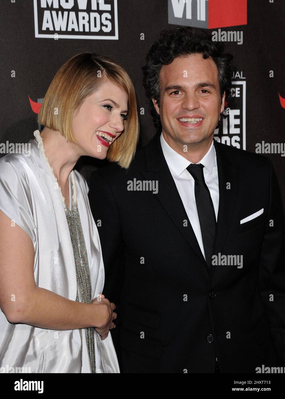 Mark Ruffalo and his wife arriving at the 16th Annual Critics Choice ...