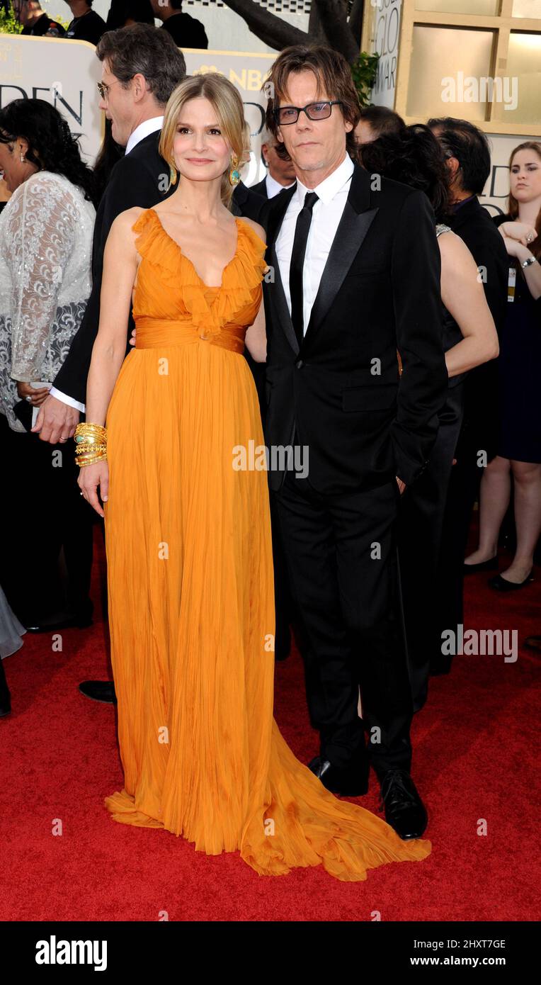 Kyra Sedgwick and Kevin Bacon arriving for the 68th Annual Golden Globe ...