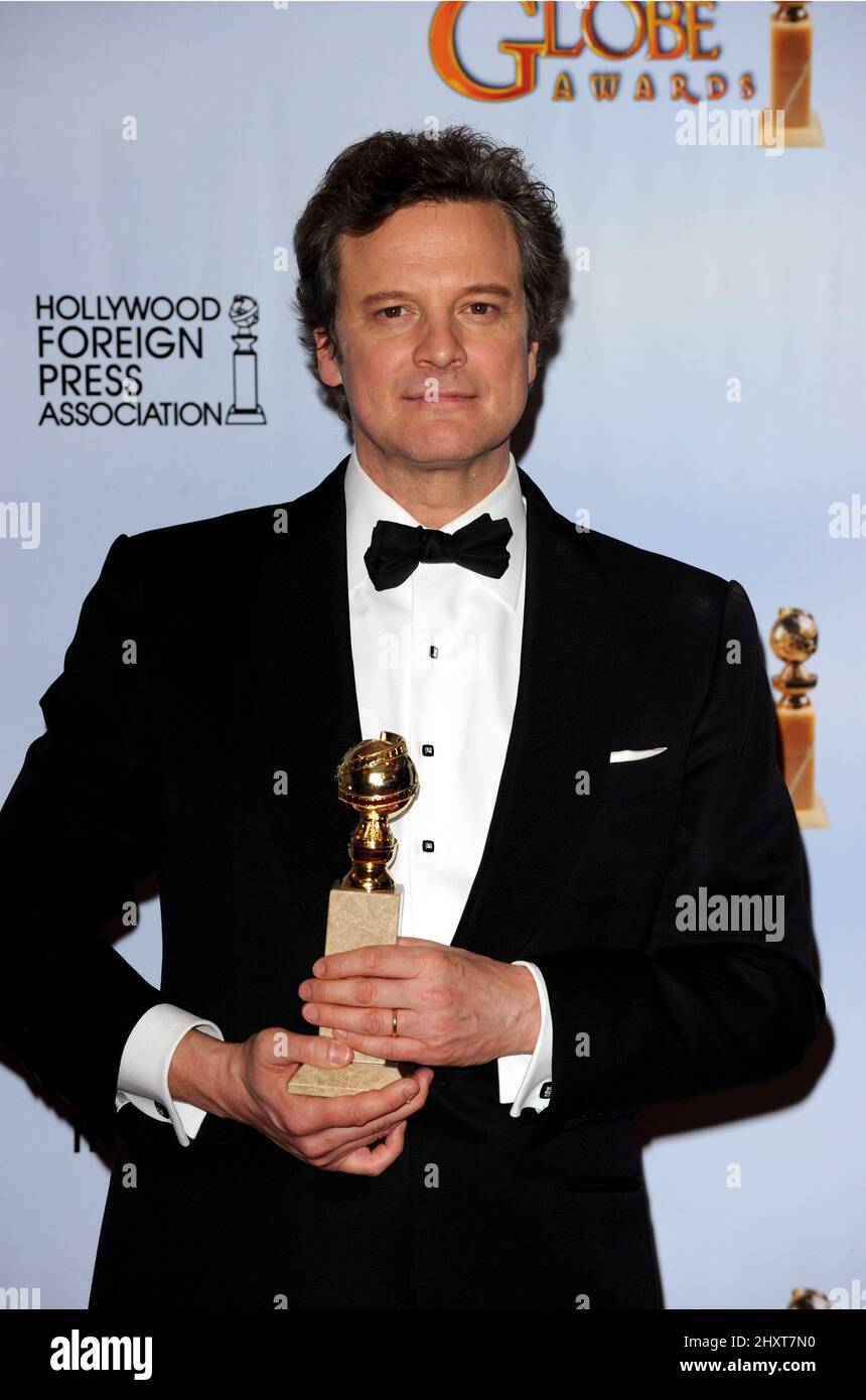 Colin Firth in the press room of the 68th Golden Globe Awards ceremony ...