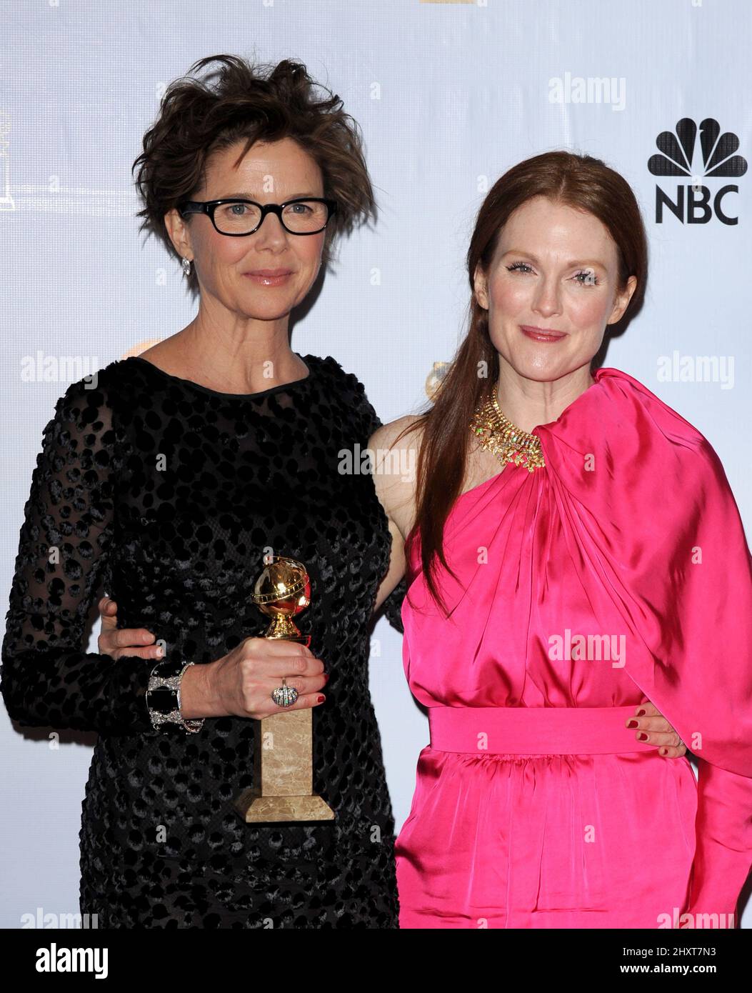 Annette Bening and Julianne Moore in the press room of the 68th Golden ...