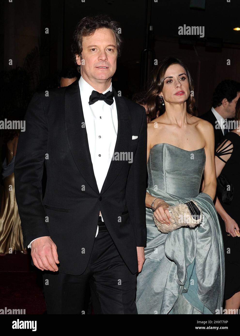 Colin Firth and wife Livia Giuggioli seen departing after the 2011 ...
