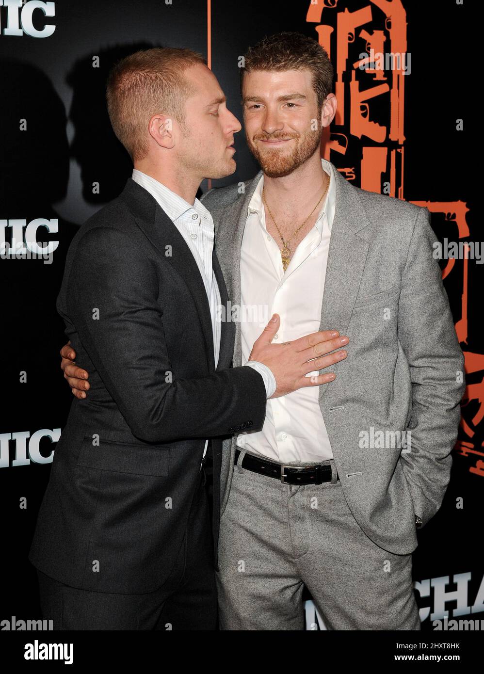 Ben Foster and brother John attending 'The Mechanic' premiere held at ...