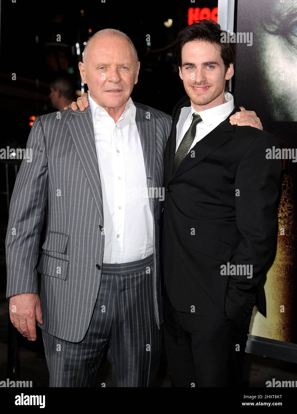 Anthony Hopkins and Colin O'Donoghue attending "The Rite" premiere held ...