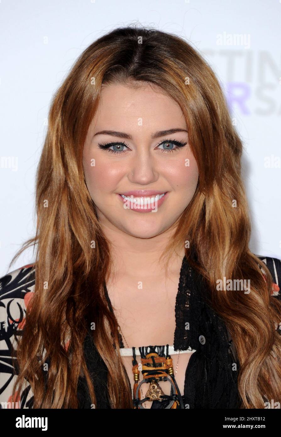 Miley Cyrus during "Justin Bieber - Never Say Never" Premiere held at ...
