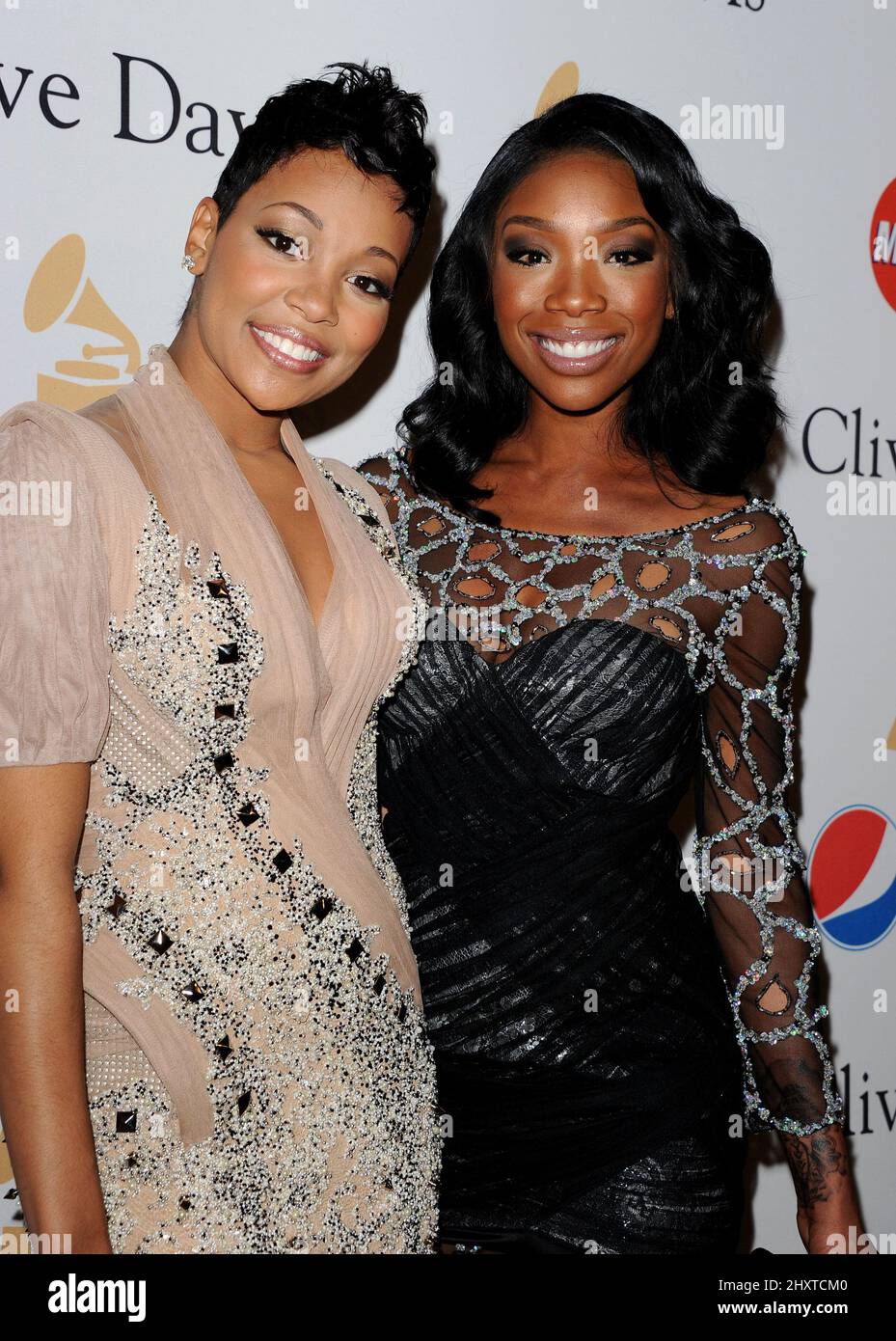 Monica and Brandy arrives at the Pre-Grammy Gala & Salute to Industry ...
