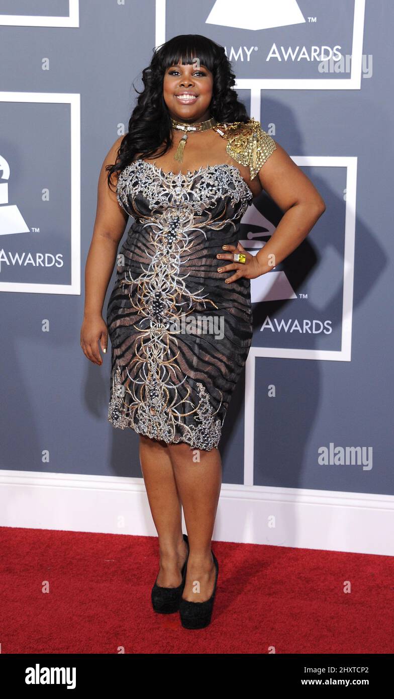 Amber Riley arriving at the 53rd Annual Grammy Awards held at the ...