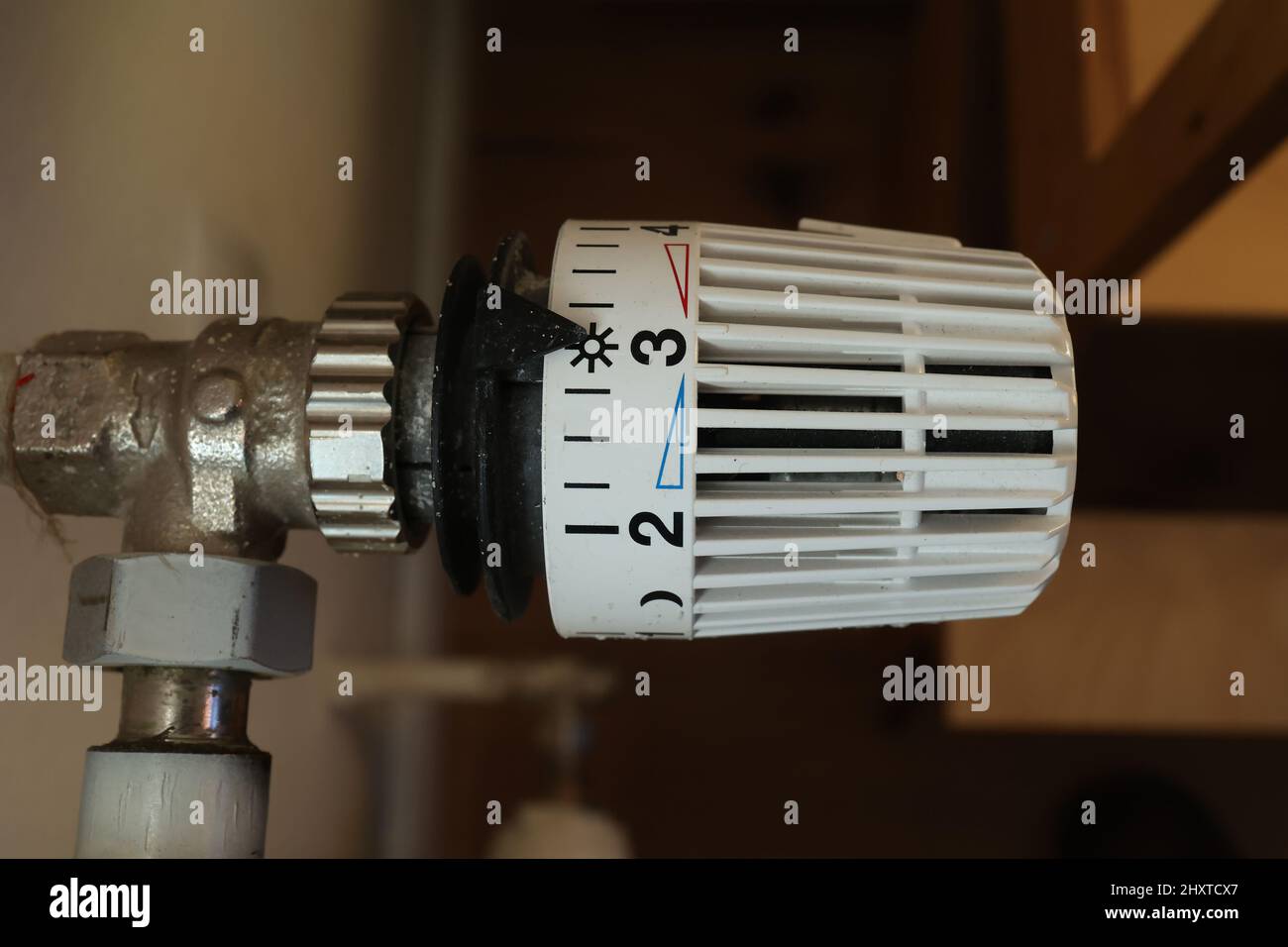 Closeup photo of a temperature regulator in the system of heating Stock ...