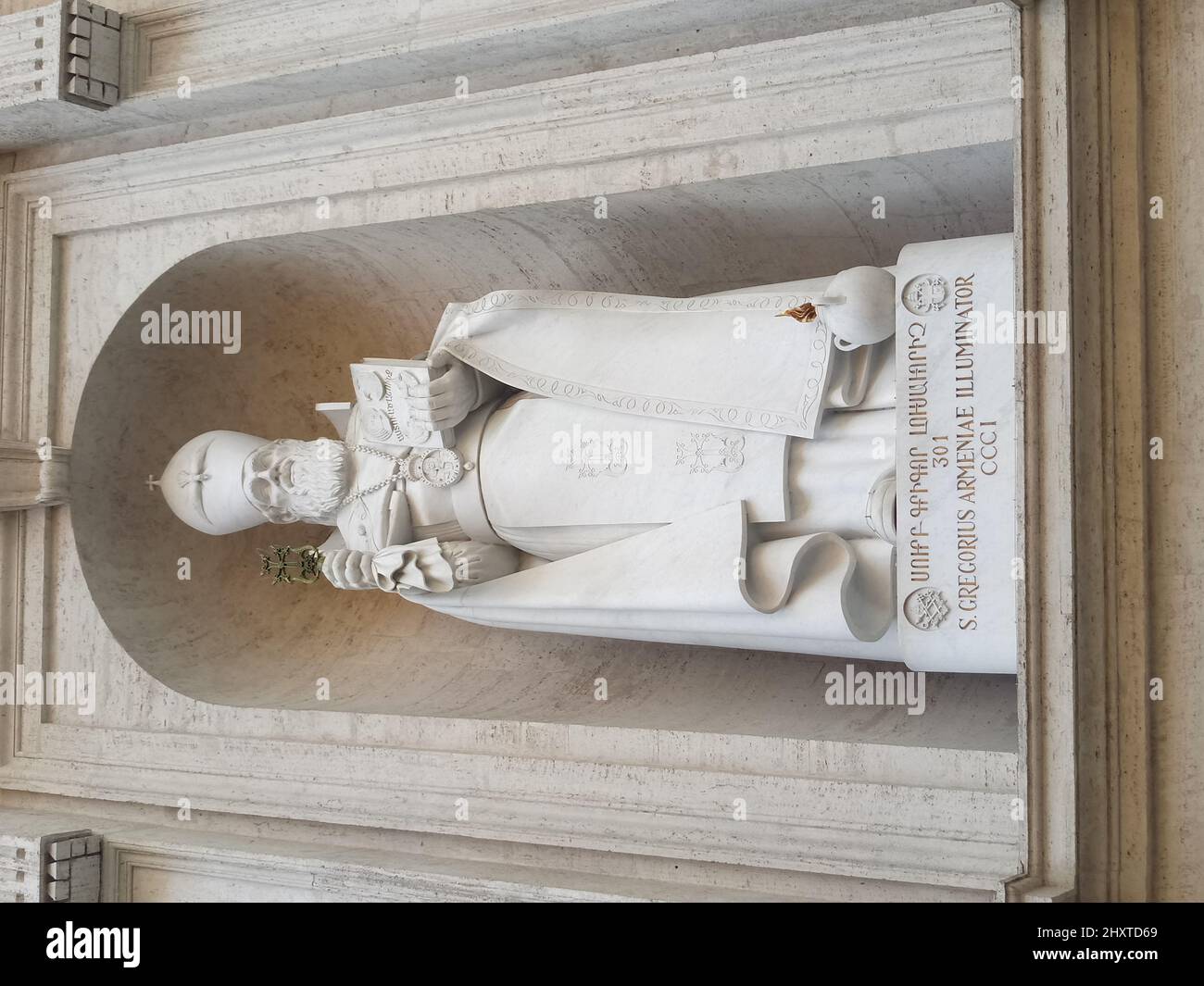 A low-angle shot of the small monument of St. Grigor Lusavorich in ...