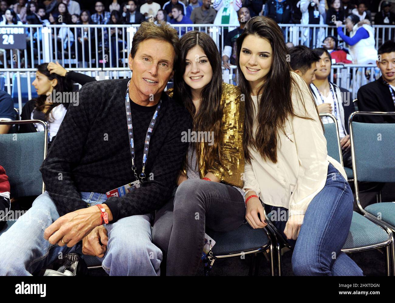 Bruce Jenner, Kendell Jenner and Kylie Jenner attending the 2011 BBVA ...