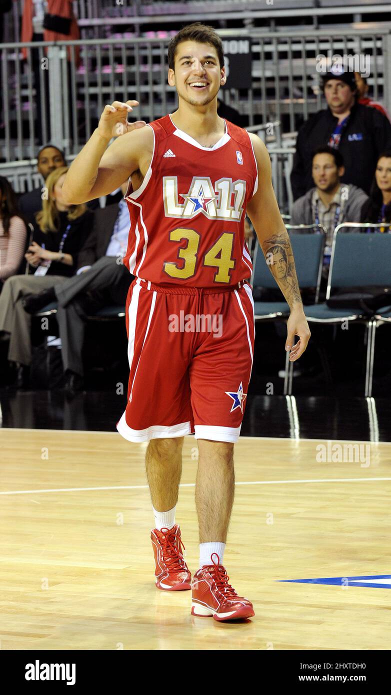 Rob Kardashian attending the 2011 BBVA NBA All-Star Celebrity Game held ...