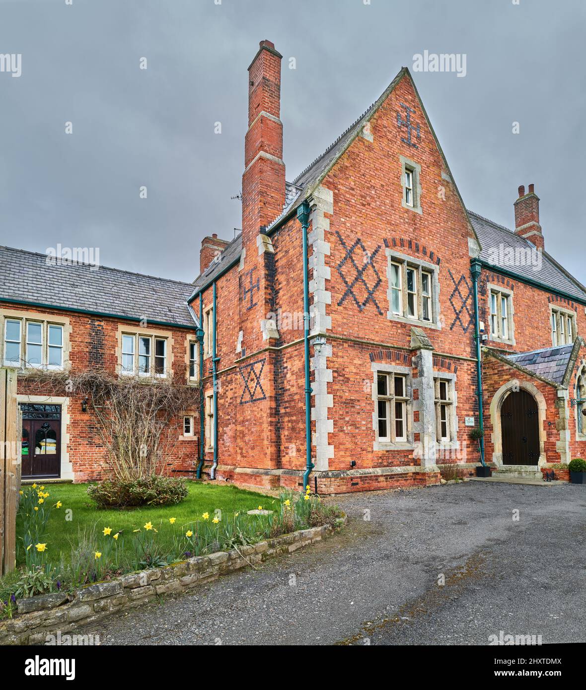 A victorian built manor farm house in the english village of Oldcotes ...