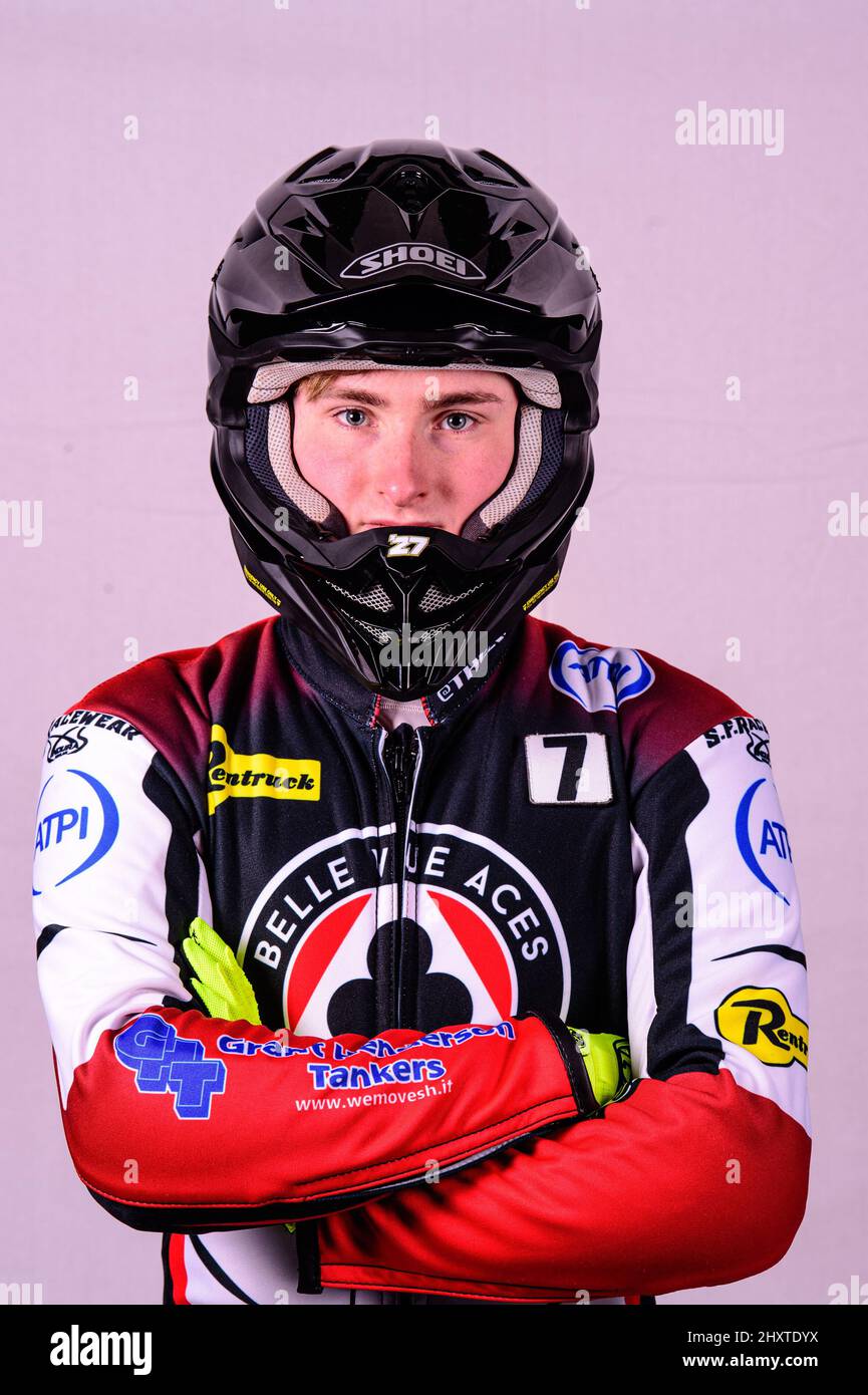 MANCHESTER, UK. MAR 14TH Tom Brennan - Belle Vue 'ATPI' Aces during the ...