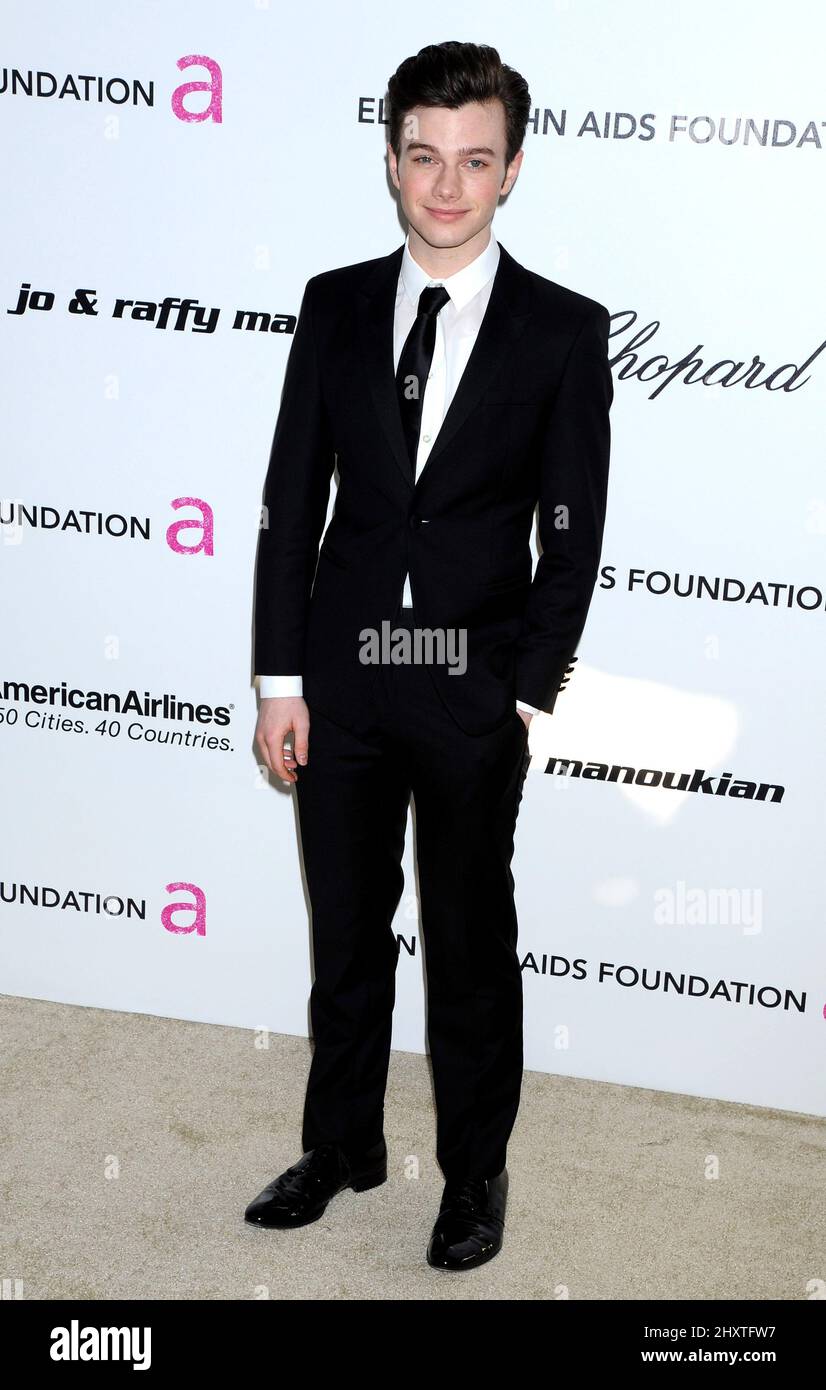 Chris Colfer attending the 19th Annual Elton John Aids Foundation ...