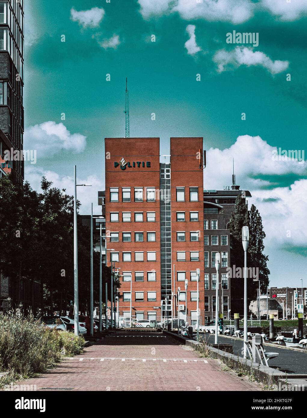 Police station of Rotterdam Parkhaven under the cloudy sky Stock Photo ...