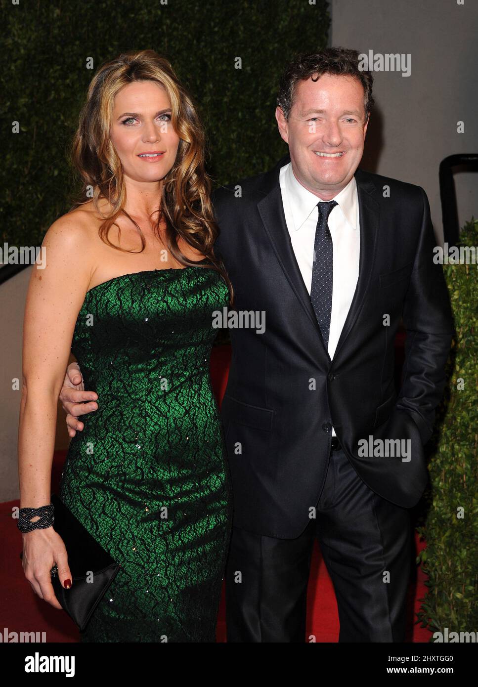 Piers Morgan, Celia Walden attending the 2011 Vanity Fair Oscar Party ...