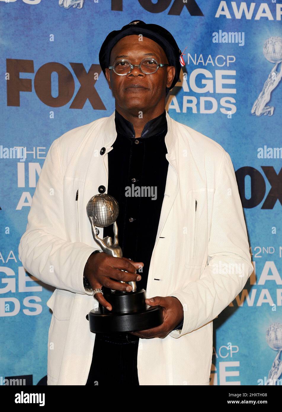 Samuel L. Jackson in the press room at The 42nd NAACP Image Awards at ...