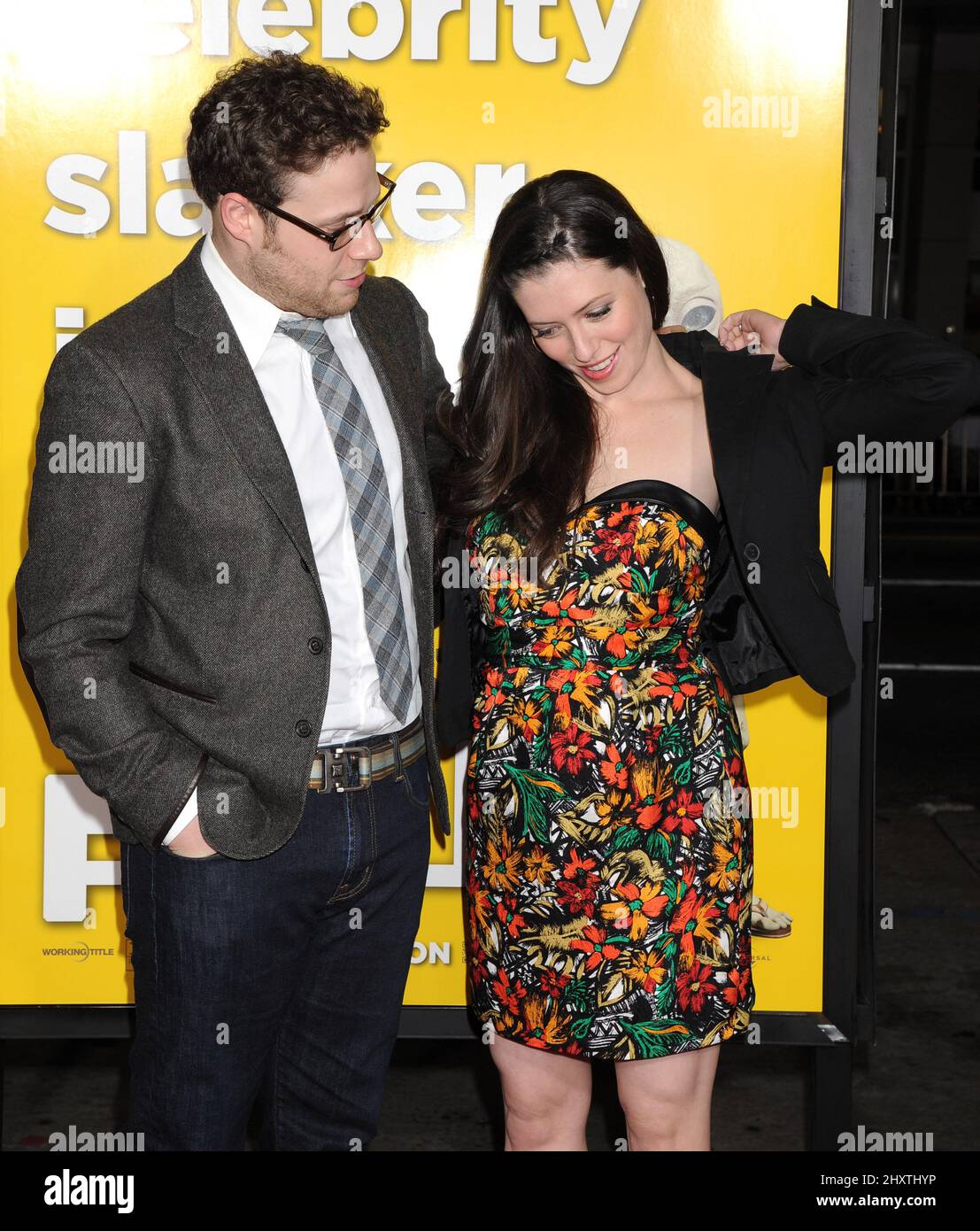 Seth Rogan and Lauren Miller attending the "Paul" American premiere ...