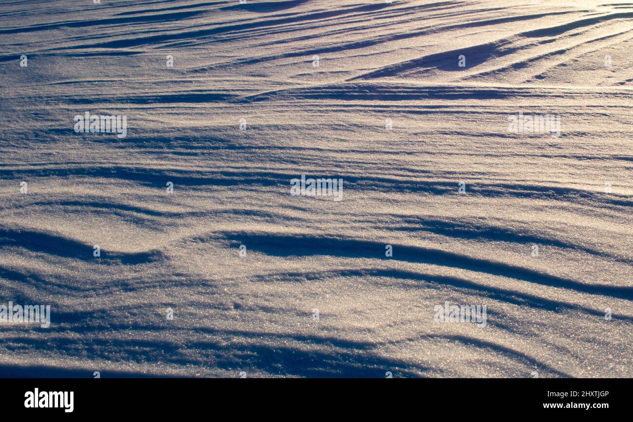 Light and shadow across waves of snow Stock Photo - Alamy