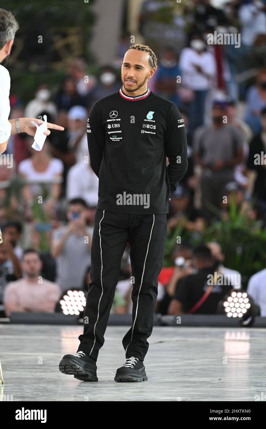 DUBAI, UAE, 14th March 2022. Seven-time Formula 1 champion Sir Lewis ...