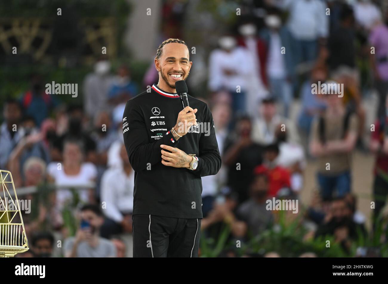 DUBAI, UAE, 14th March 2022. Seven-time Formula 1 champion Sir Lewis ...