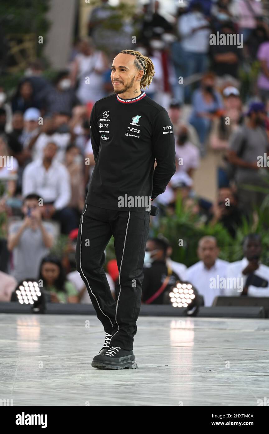 DUBAI, UAE, 14th March 2022. Seven-time Formula 1 champion Sir Lewis ...