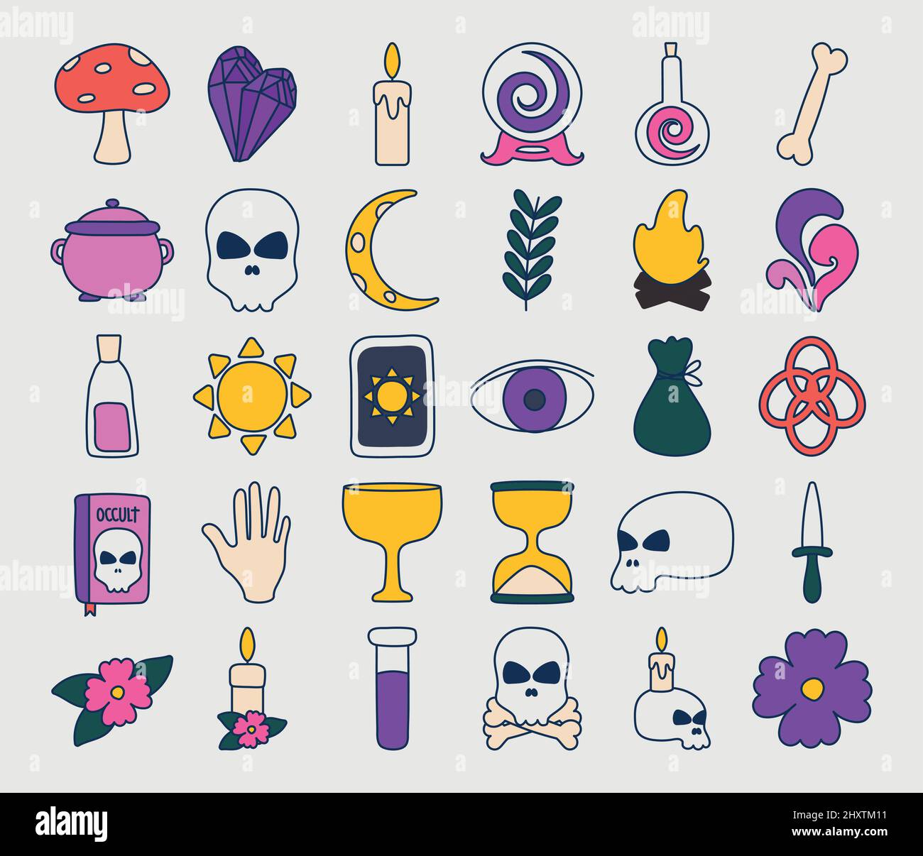 magical occult icons set Stock Vector Image & Art - Alamy