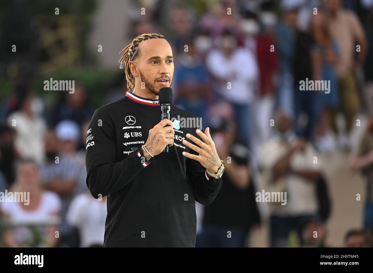 DUBAI, UAE, 14th March 2022. Seven-time Formula 1 champion Sir Lewis ...