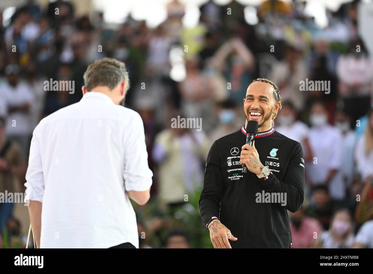 DUBAI, UAE, 14th March 2022. Seven-time Formula 1 champion Sir Lewis ...