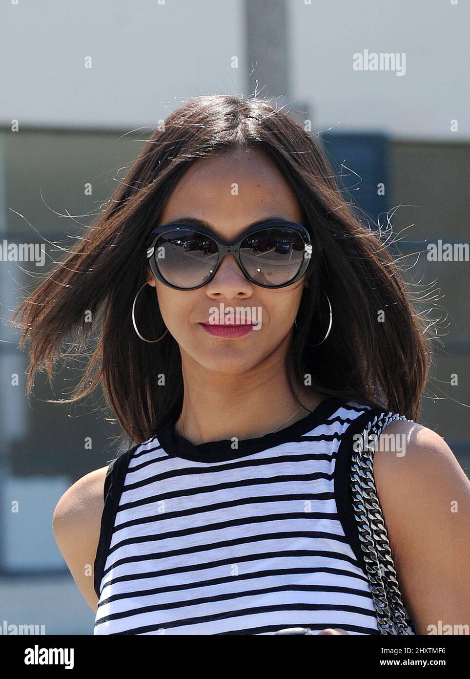 Zoe Saldana is seen out and about in Los Angeles, California Stock ...