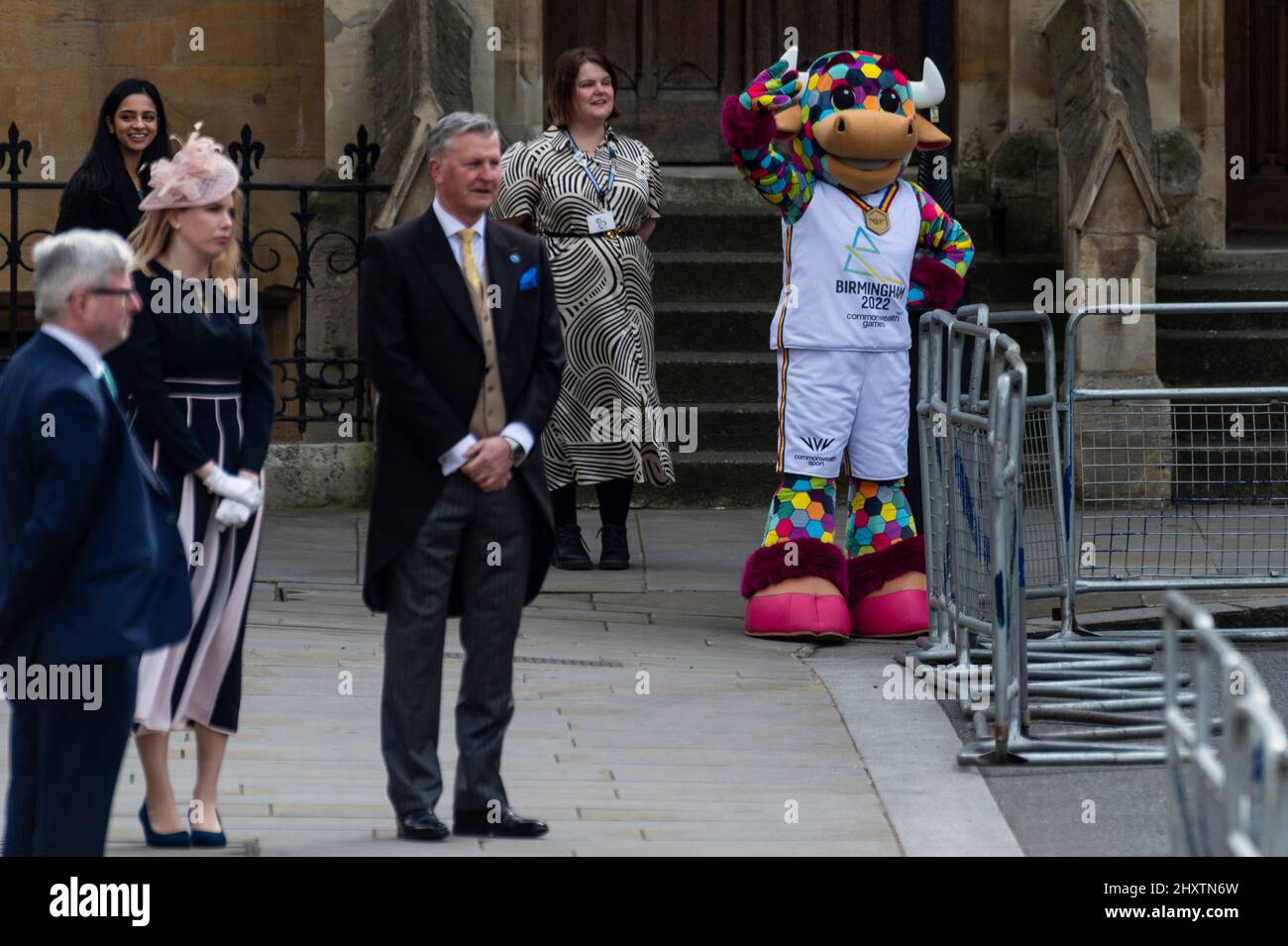 London, UK. 14 March 2022. Perry, the official mascot of the Birmingham ...