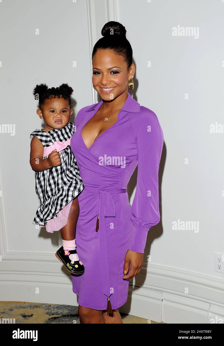 Christina Milian and her daughter Violet Madison Nash attending the ...