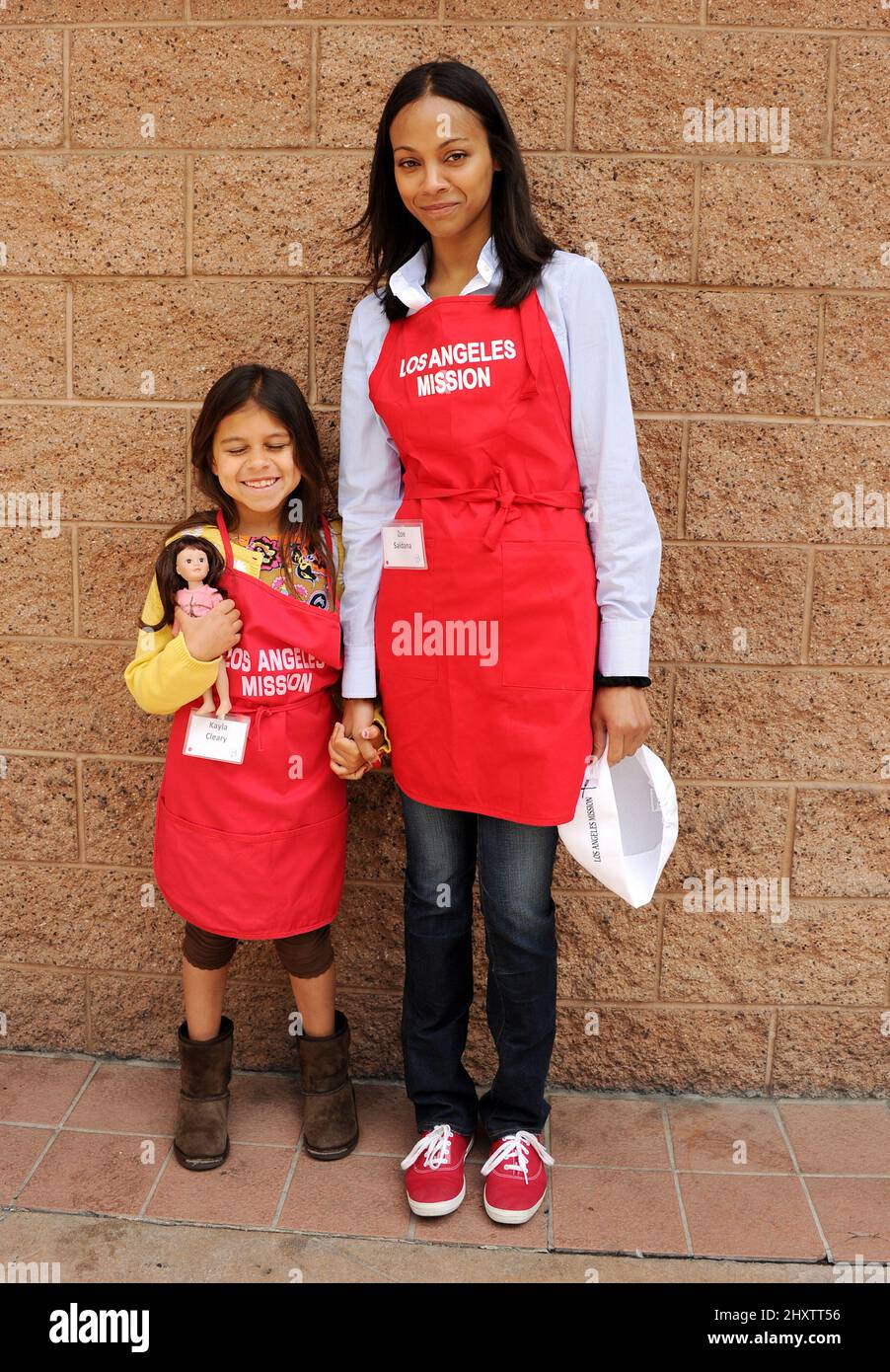 Zoe Saldana and her niece Kayla Cleary at the LA Mission Easter for the ...