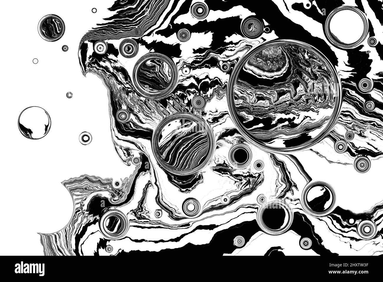 Illustration of a Surreal Abstract Black and White Op Art Stock Photo ...