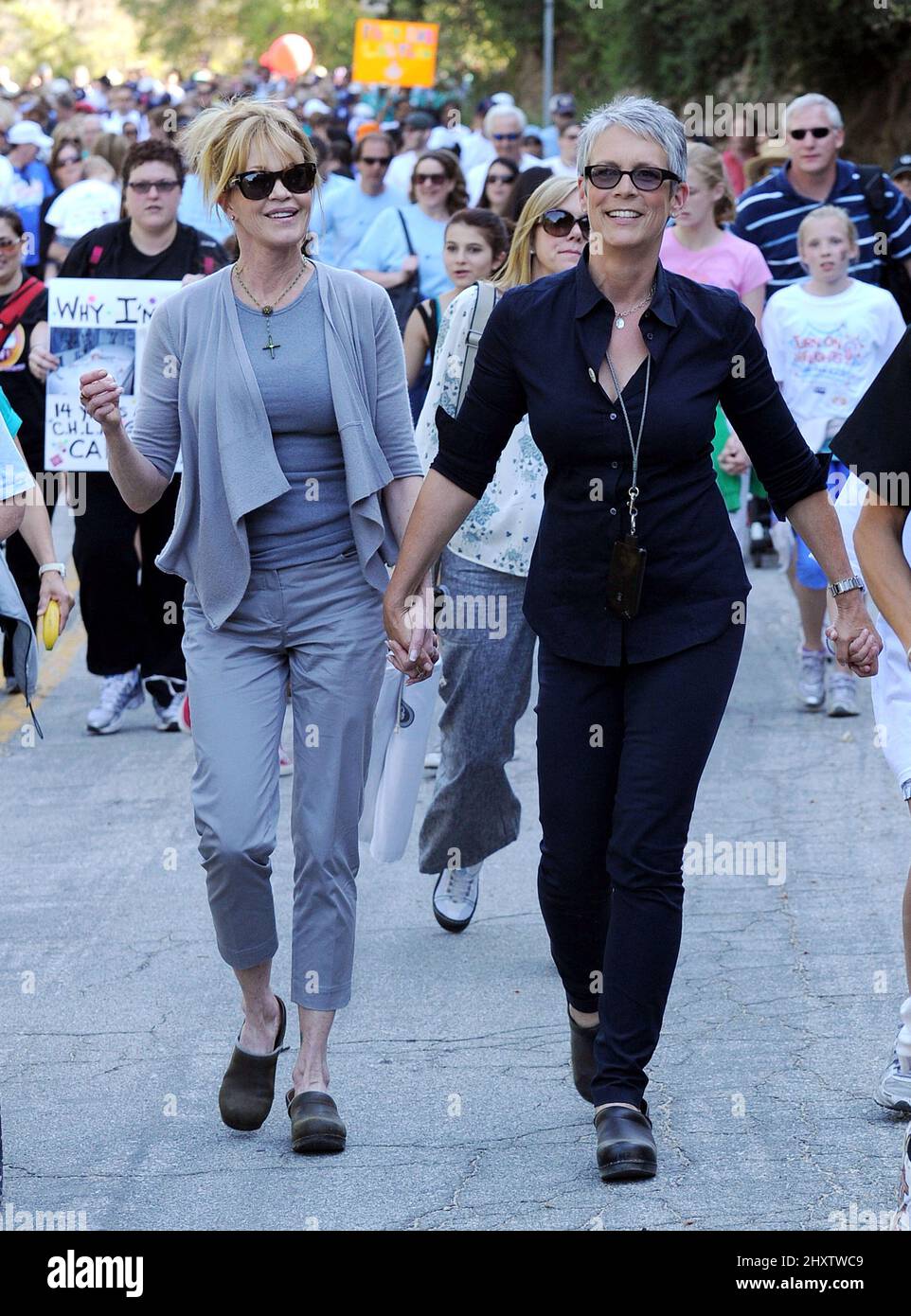 Melanie Griffith and Jamie Lee Curtis attending "Turn On The Lights" 5K ...