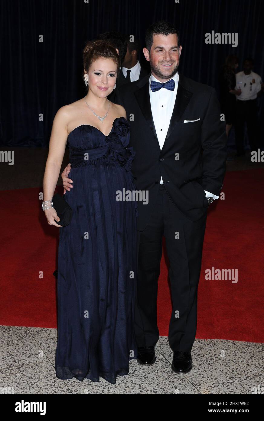 Alyssa Milano and David Bugliari attending the White House ...