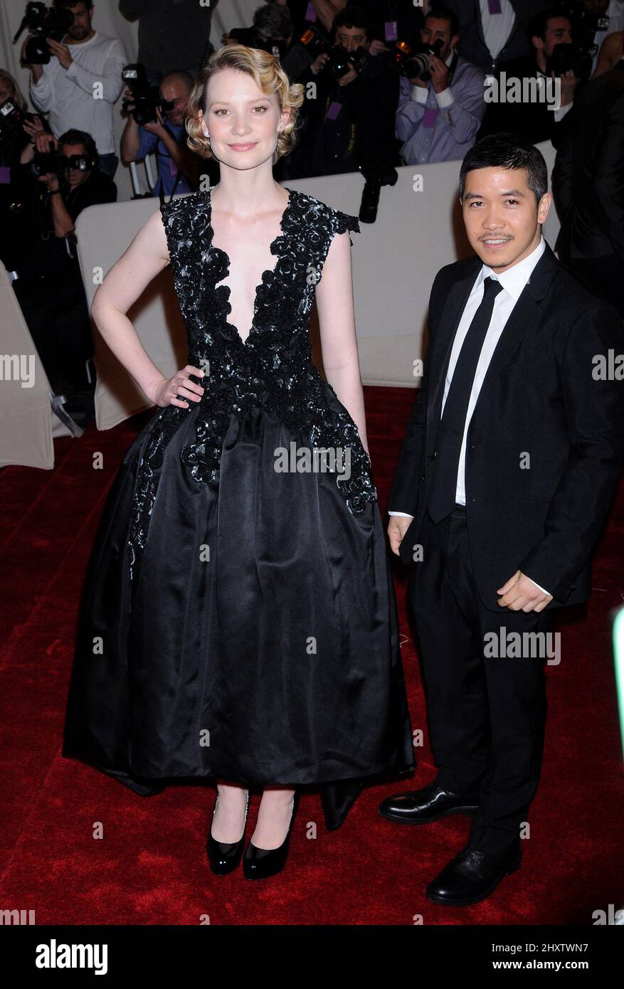 Mia Wasikowska arriving for the Metropolitan Museum Costume Institute ...