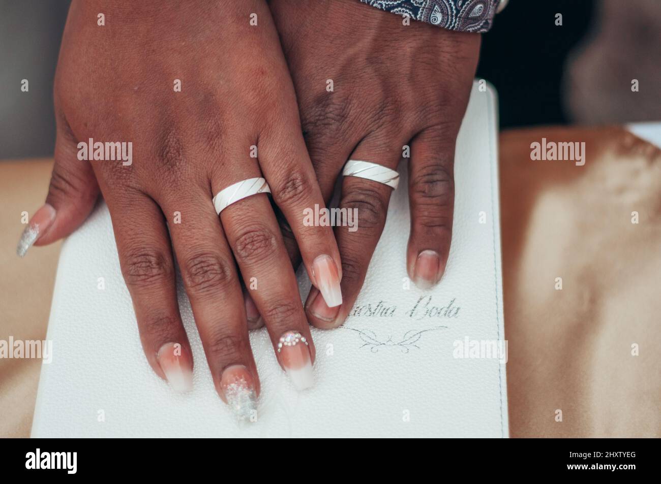 Preparation for a special day - hands together till the end Stock Photo ...