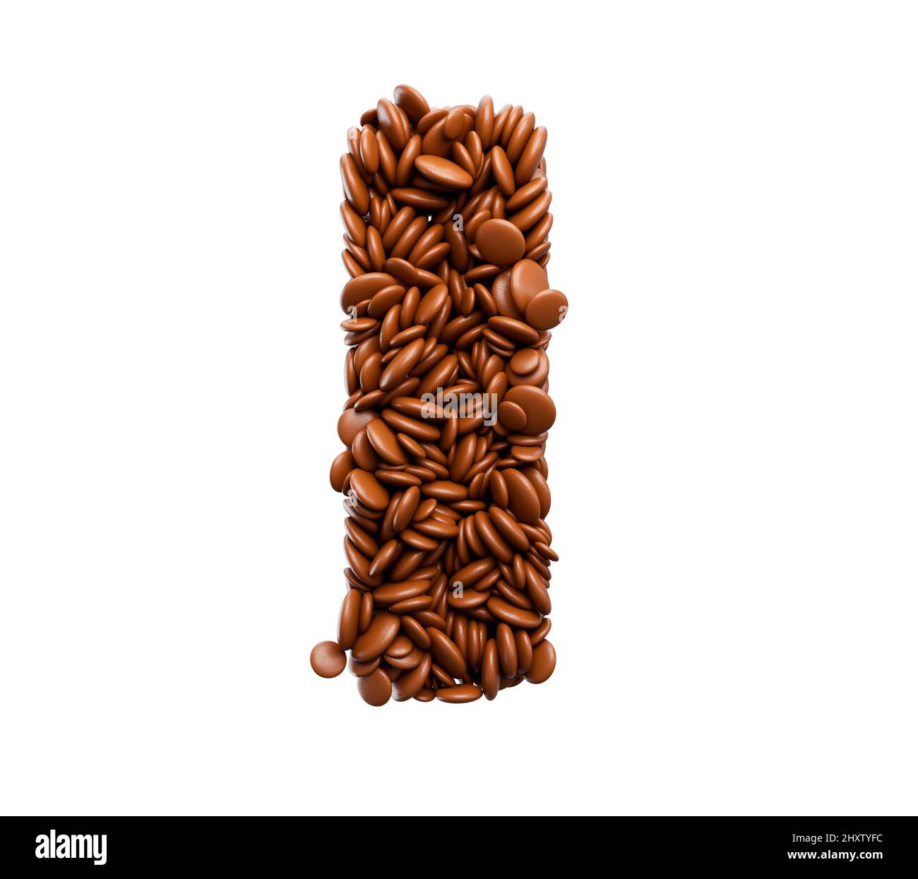 3d rendering of an Alphabet letter I made with chocolate candies Stock ...