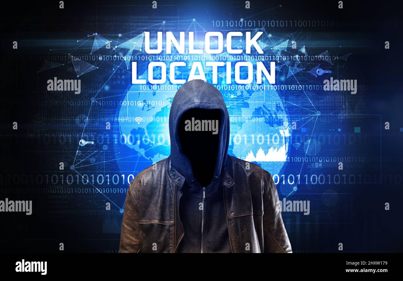 Faceless hacker at work, security concept Stock Photo - Alamy