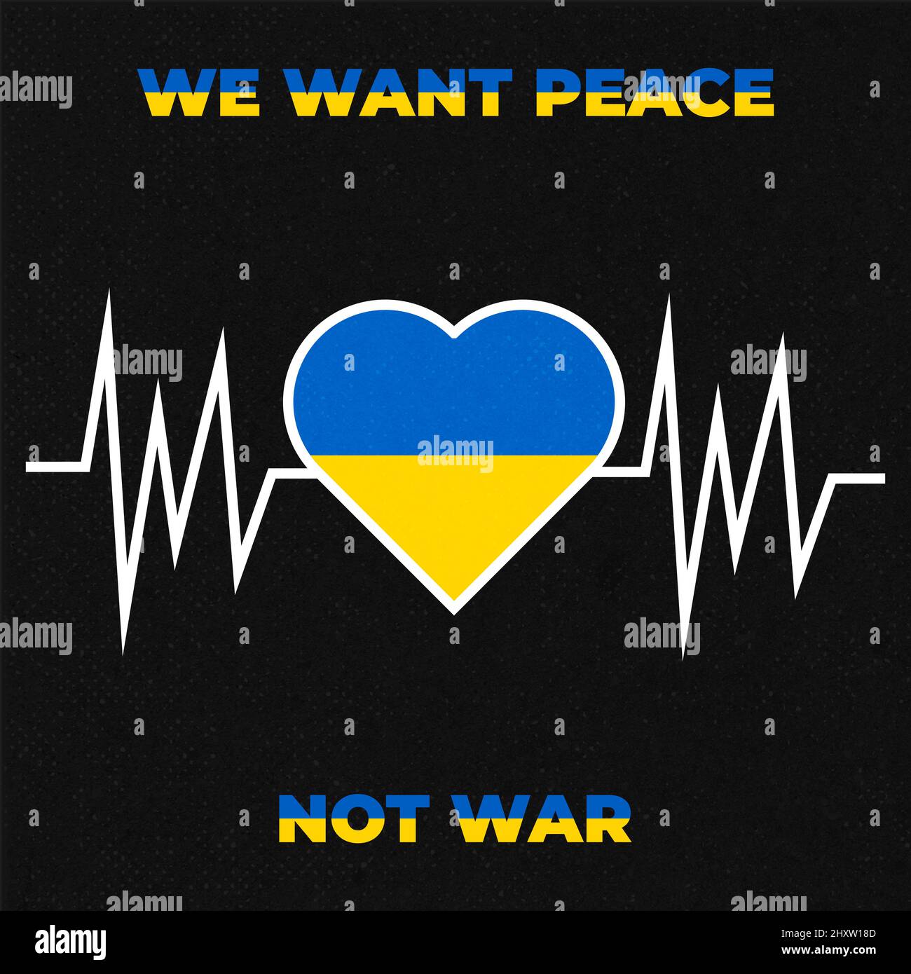 Contemporary art collage with ukrainian heart beat chart isolated over ...