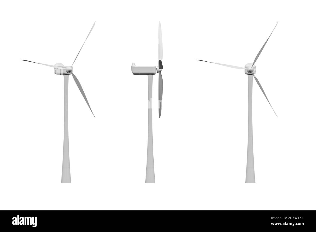 Wind turbine isolated on white - 3d render Stock Photo - Alamy