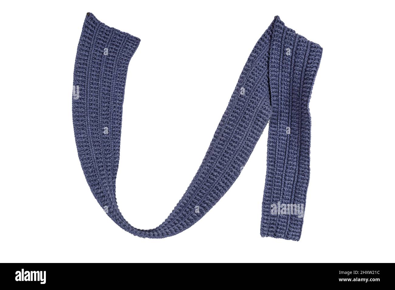 unfolded blue wool scarf isolated on white background. High quality ...