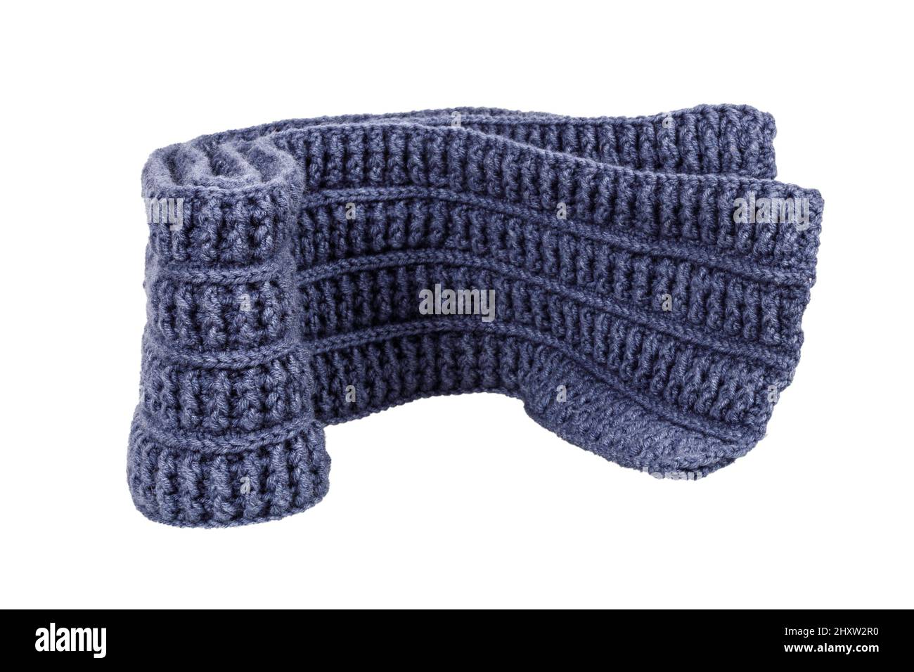 intricate blue wool scarf isolated on white background. High quality ...