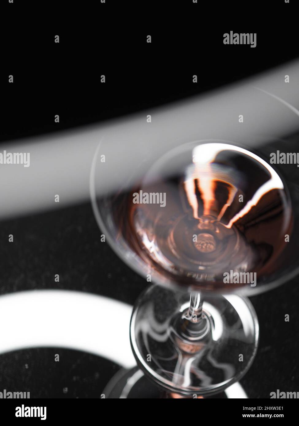 Top view of a glass of drink on a table Stock Photo - Alamy