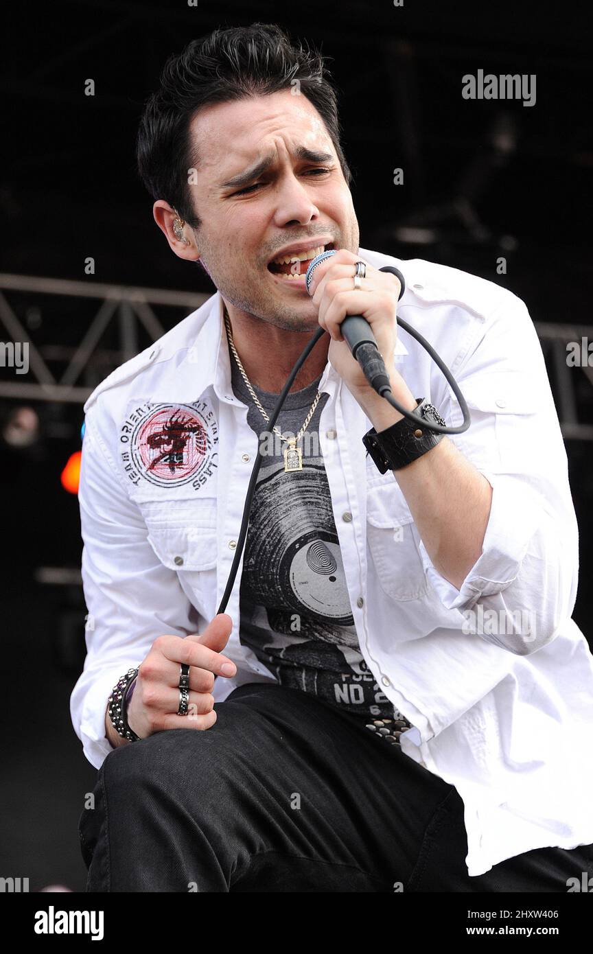 Singer Chris Taylor Brown of the band Trapt performs at Rock on the ...