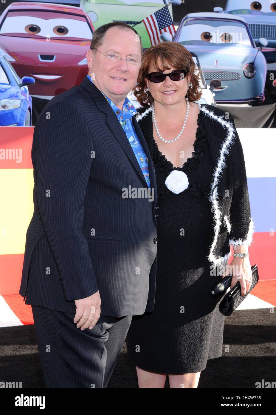 John Lasseter and Nancy Lasseter at the world premiere of "Cars 2" at ...