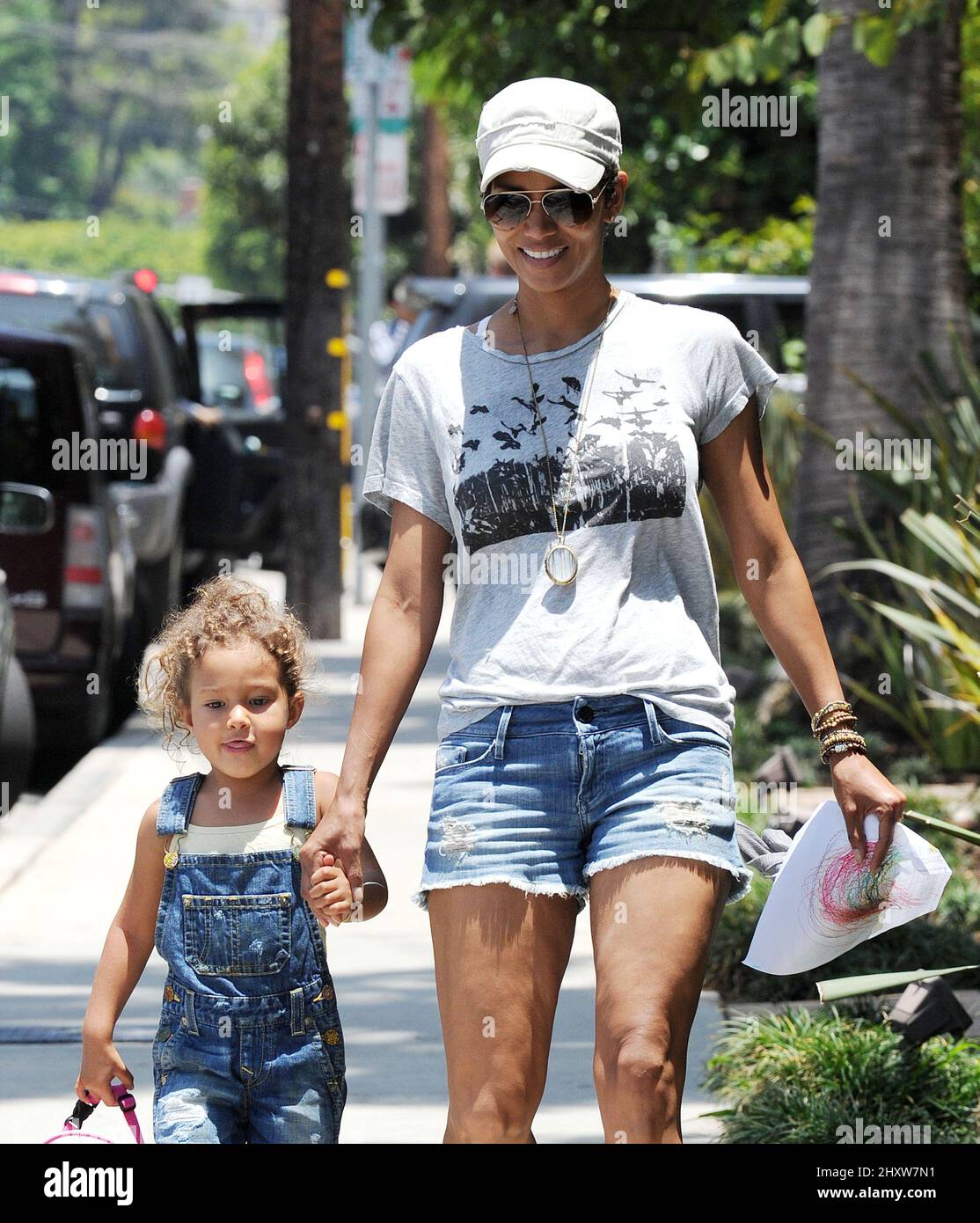 Halle berry daughter nahla is seen out hi-res stock photography and ...