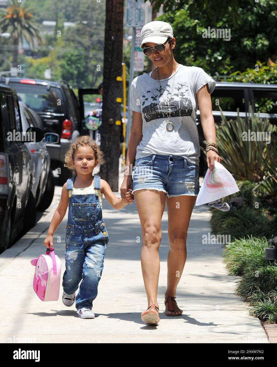 Halle berry daughter nahla is seen out hi-res stock photography and ...